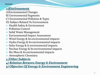 Energy & Environment Engg | PPTX