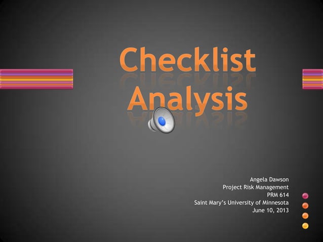 Dawson checklist presentation | PPT