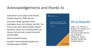 Assessment design for a time of artificial intelligence | PPTX