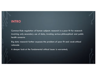 Liza Dawson, "The Common Rule and Research with Data, Big and Small" | PPT