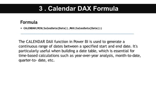 DAX Formulas Notes and examples learning | PPTX