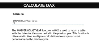 DAX Formulas Notes and examples learning | PPTX