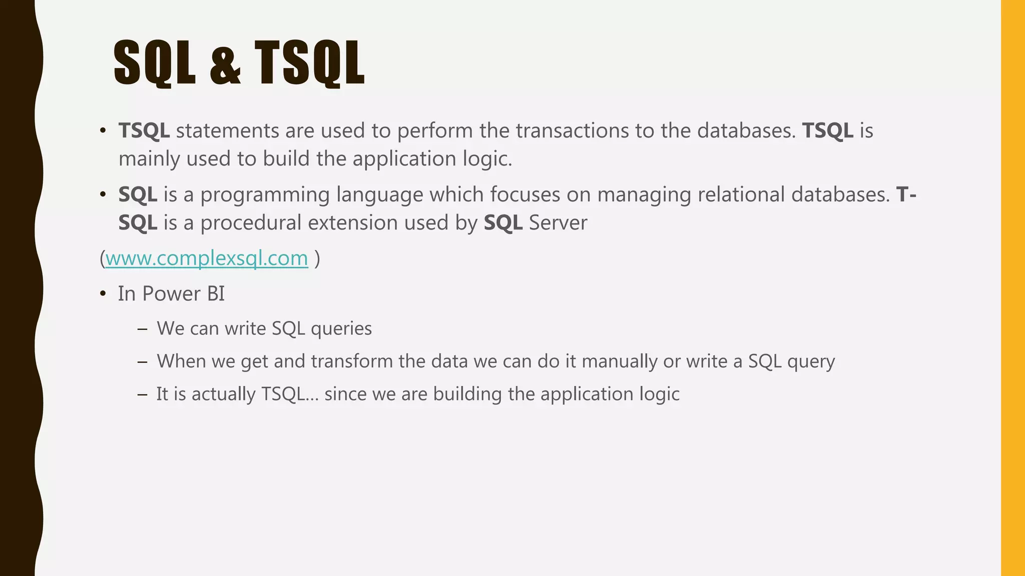 Dax & sql in power bi | PPTX