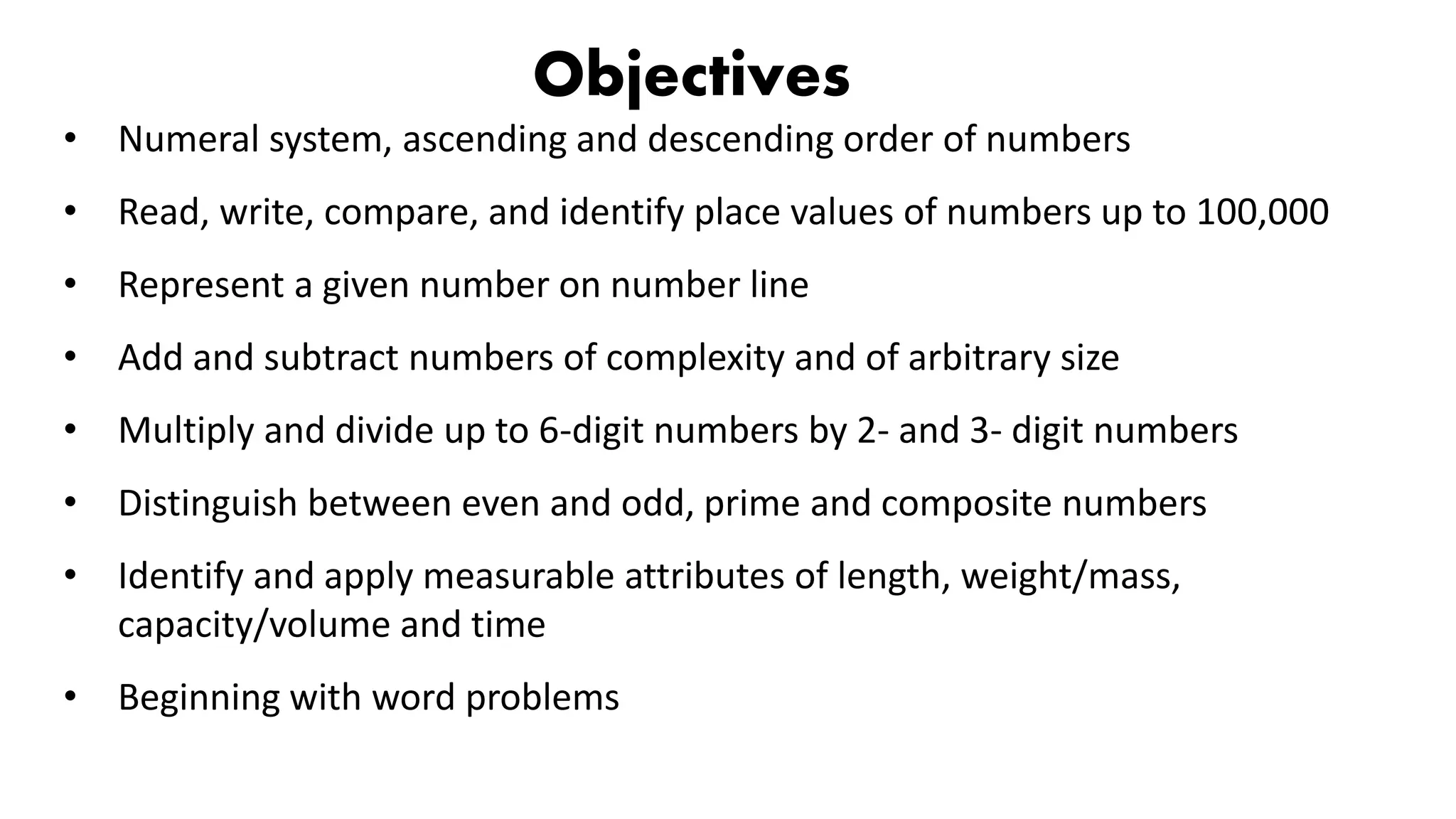 Teaching numbers and Operations in Mathematics | PPTX