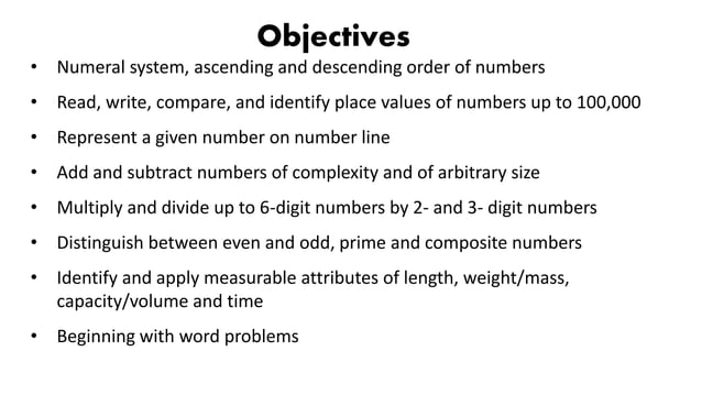 Teaching numbers and Operations in Mathematics | PPTX | Homework and ...
