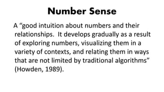 Teaching numbers and Operations in Mathematics | PPTX