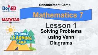 Day 1- Lesson 1 Solving Problems using Venn Diagram | PPTX