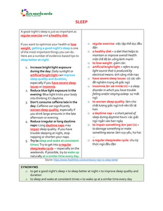 DAY-1-SLEEP-ielts-nguyenhuyen.pdf1234566 | PDF