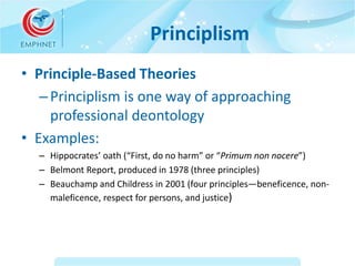 EMPHNET-PHE Course: Module02: ethical principles and theories and the ...
