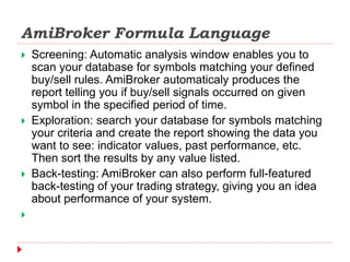 Day - 1 Introduction of Amibroker Charting Tools and Trading System | PPT