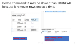 SQL commands in database management system | PPT