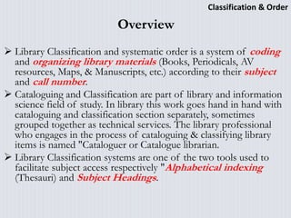 Classification and Order | PPT