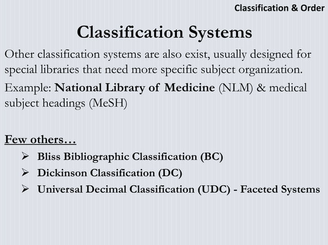 Classification and Order | PPT