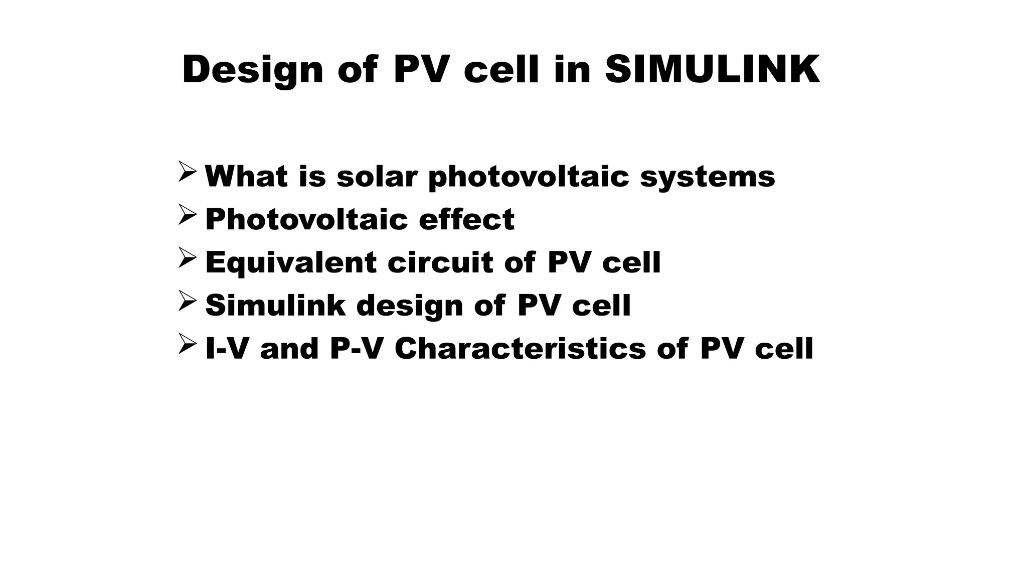 Design of PV cell in SIMULINK,Equivalent Circuit For Photovoltaic Cell ...