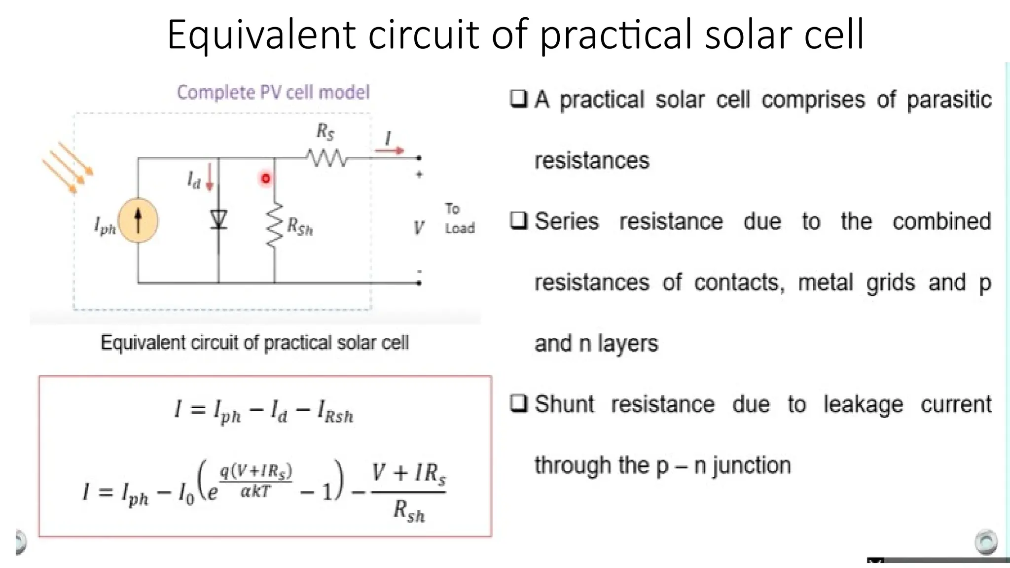 Design of PV cell in SIMULINK,Equivalent Circuit For Photovoltaic Cell ...
