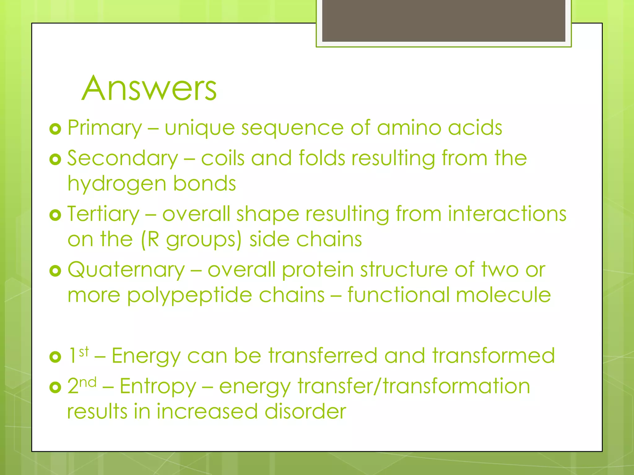 Day 5 macromolecules and enzymes | PPTX
