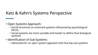 Organization as systems - Management theory | PPTX