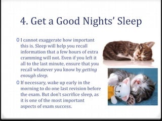 Preparing for Exams - the day before | PPTX