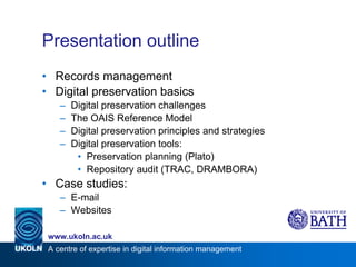 Digital preservation from a records management perspective | PDF