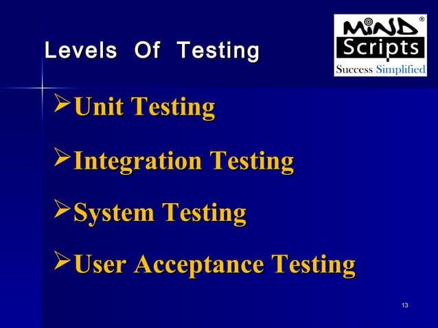 Software Testing Tutorials Mindscripts Technologies Pune Ppt 