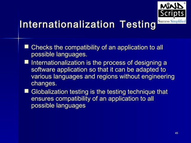 Software Testing Tutorials Mindscripts Technologies Pune Ppt Programming Languages