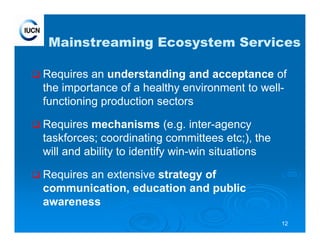 Environmental Conservation and Ecosystem Services in River Basins | PPT