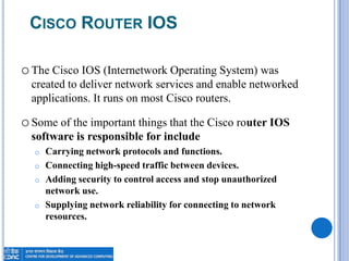 INTRODUCTION TO IOS AND CISCO ROUTERS | PPT