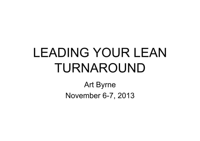 Art Byrne Lean Turnaround – Lean Turnaround Byrne – QKWD