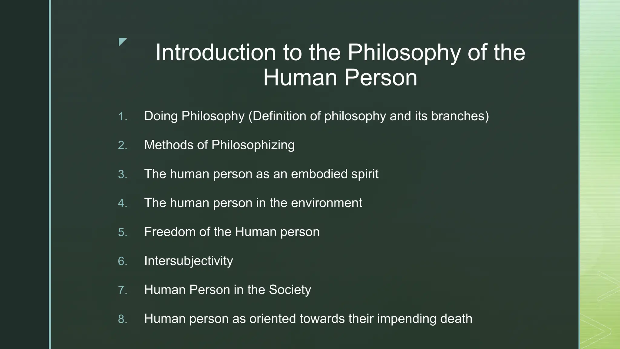 Introduction to the Philosophy of the Human Person | PPTX