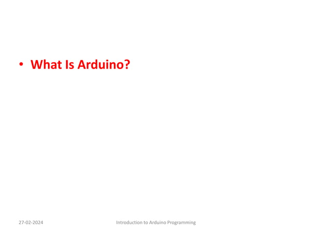 Introduction to arduino Programming with | PPT