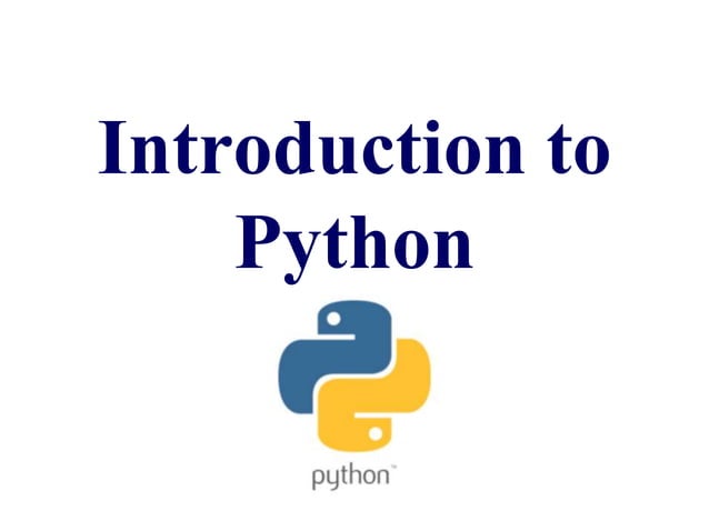 introduction to python in english presentation file | PPT