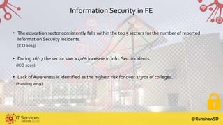 Runshaw College and the journey towards ISO 27001 | PPT