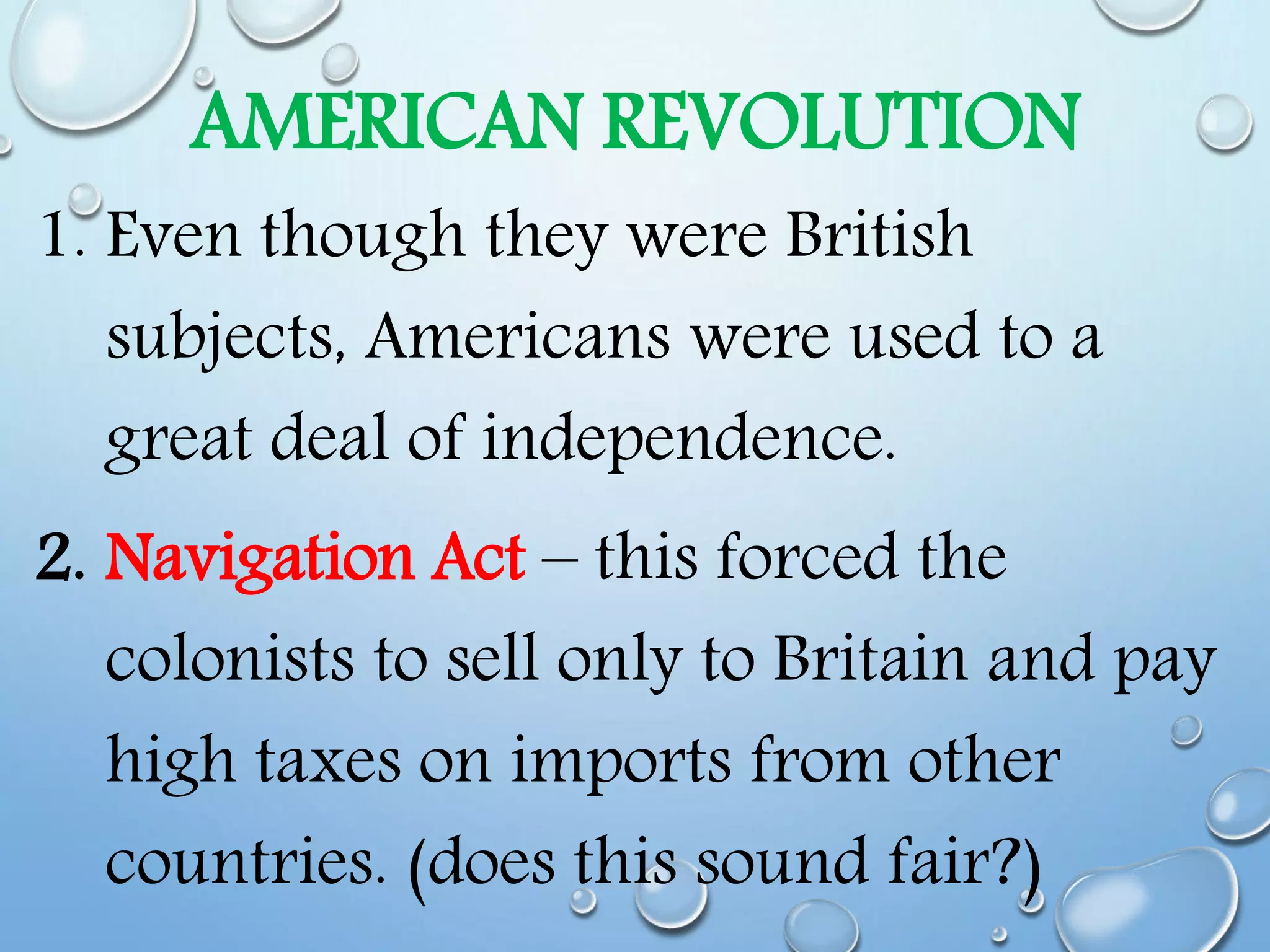 Unit 9: World Revolutions - American Revolution | PPTX