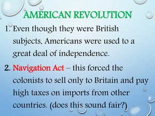 Unit 9: World Revolutions - American Revolution | PPTX