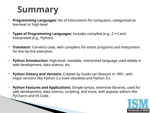 Introduction of Python , Identifiers, Operators | PPTX
