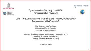 Day 1 - Lab 1 Reconnaissance Scanning with NMAP, Vulnerability Assessment with OpenVAS .pptx