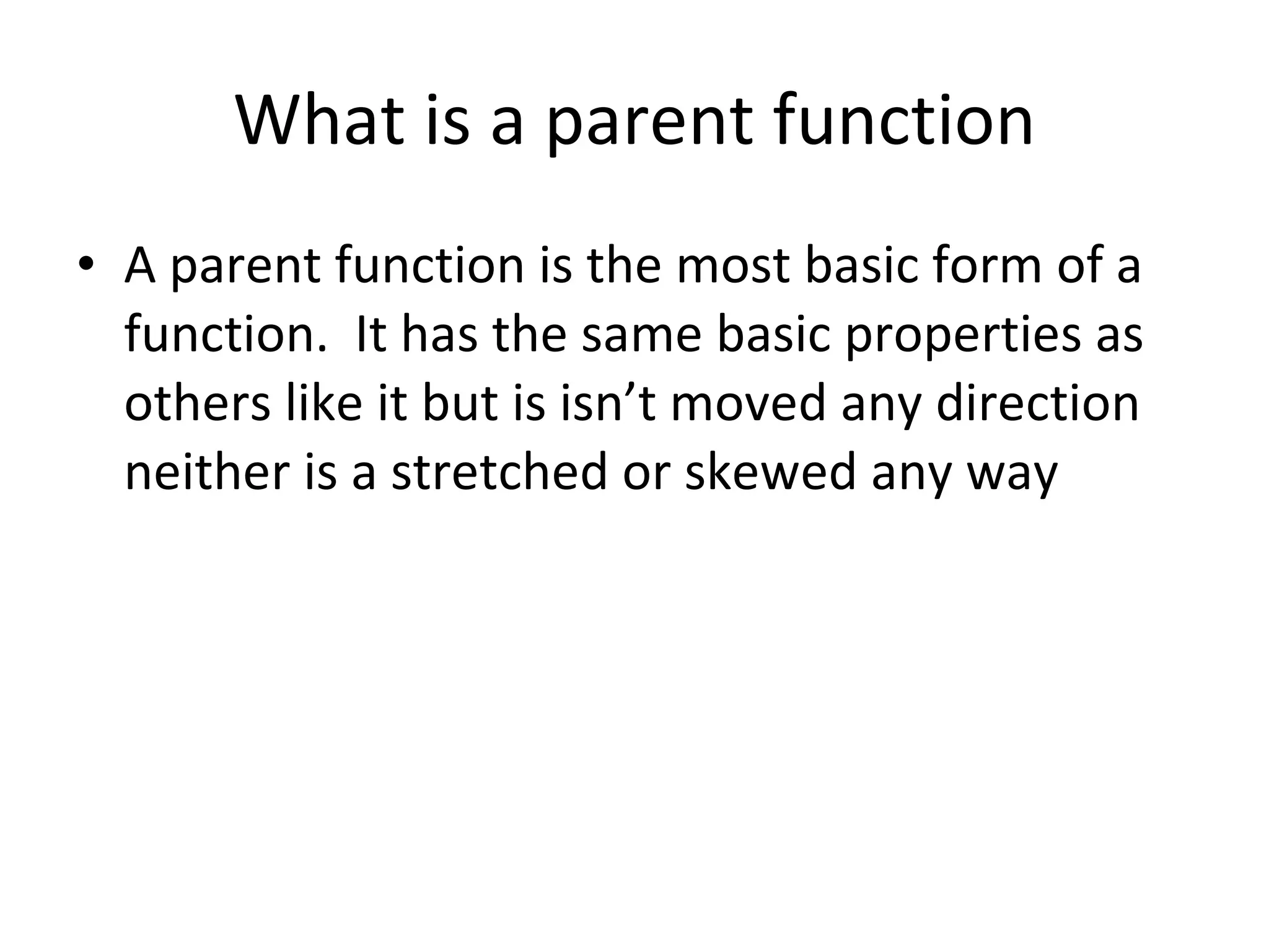 2nd Test - Parent Functions | PPT