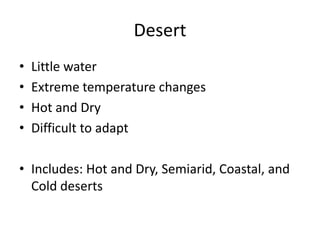 Day 1 types of biomes | PPT