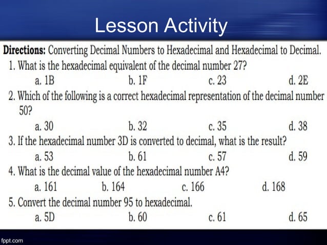 Day 10-12 Conversion of Computer Number (Octal, Decimal, & Hexadecimal).ppt