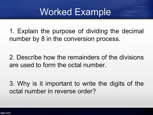 Day 10-12 Conversion of Computer Number (Octal, Decimal, & Hexadecimal).ppt