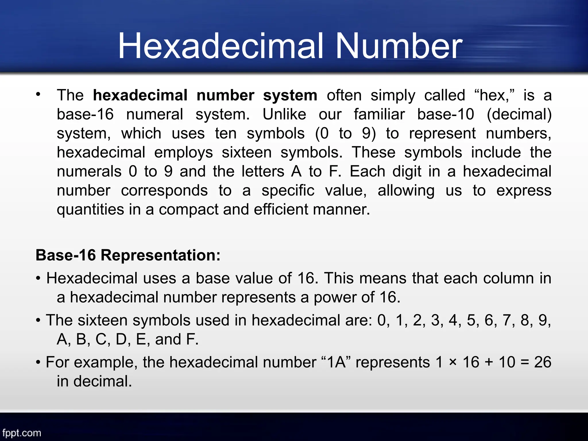 Day 10-12 Conversion of Computer Number (Octal, Decimal, & Hexadecimal).ppt | Computing ...
