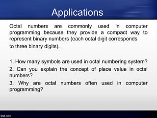 Day 10-12 Conversion of Computer Number (Octal, Decimal, & Hexadecimal).ppt | Computing ...
