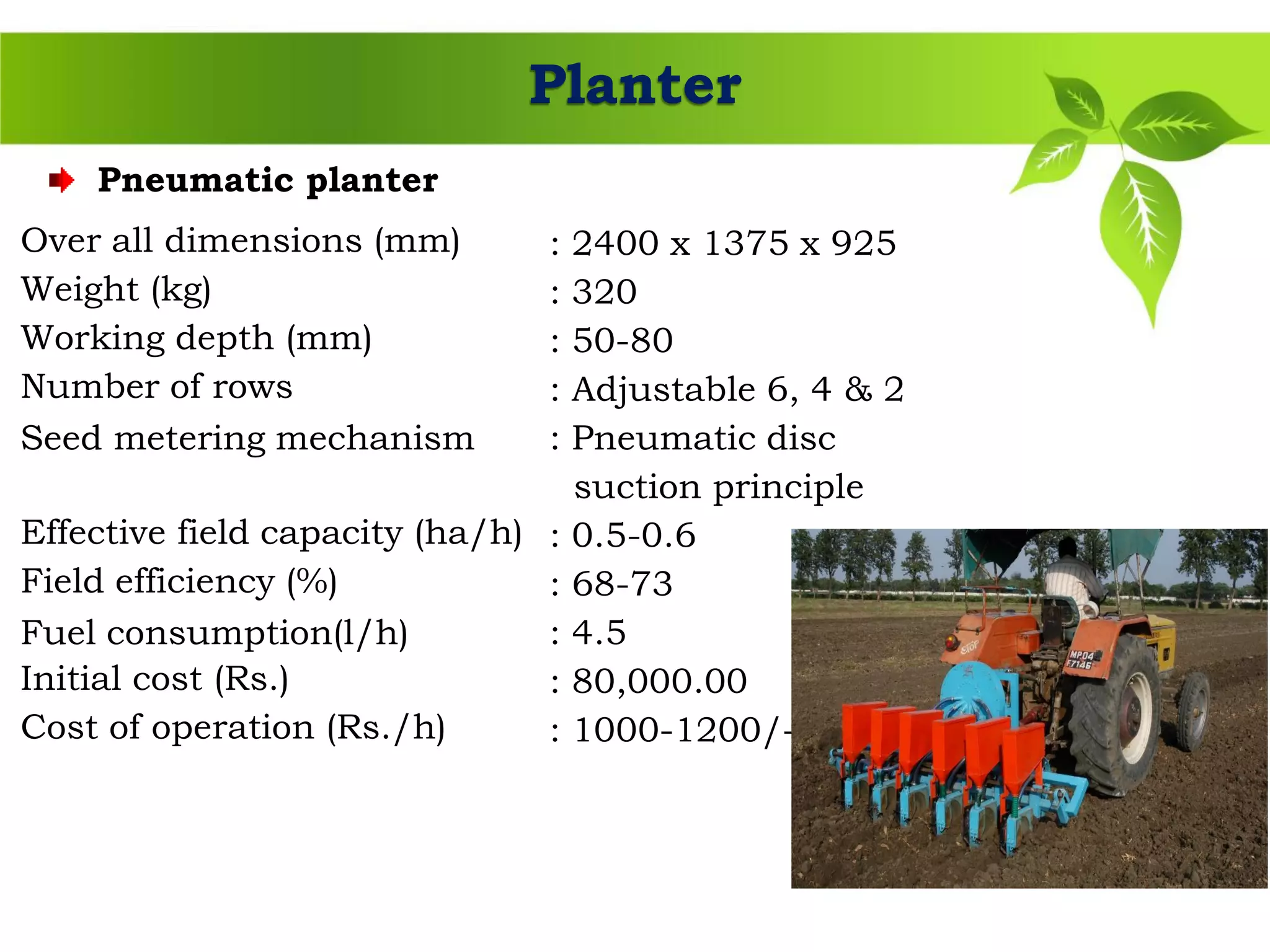 Day 10 Calibration, Adjustment of Seed Drill, Planter and Sprayer ...