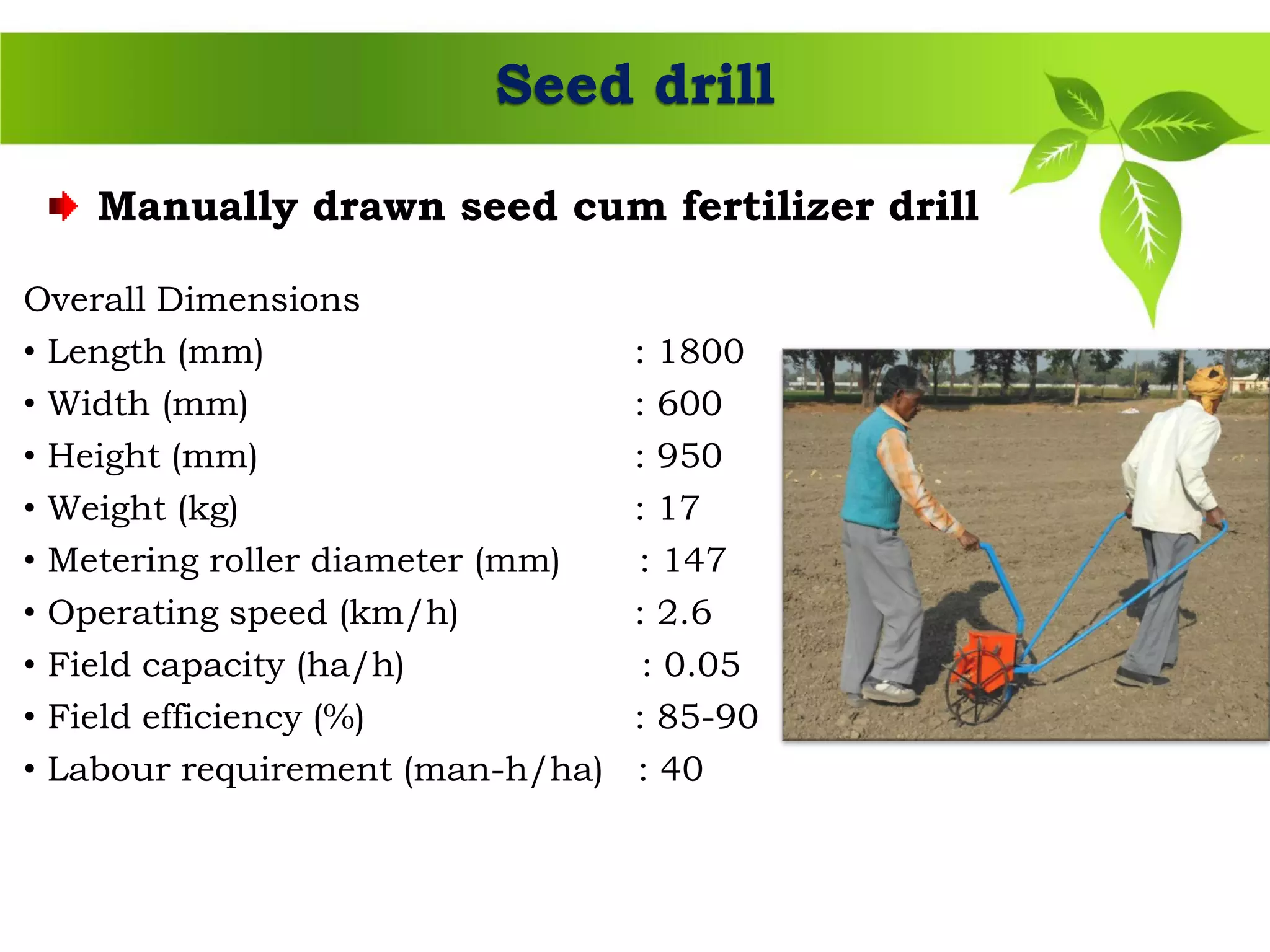 Day 10 Calibration, Adjustment of Seed Drill, Planter and Sprayer ...