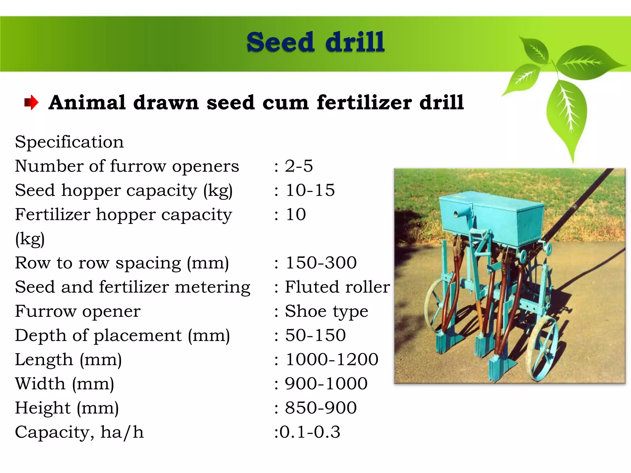Day 10 Calibration, Adjustment of Seed Drill, Planter and Sprayer ...