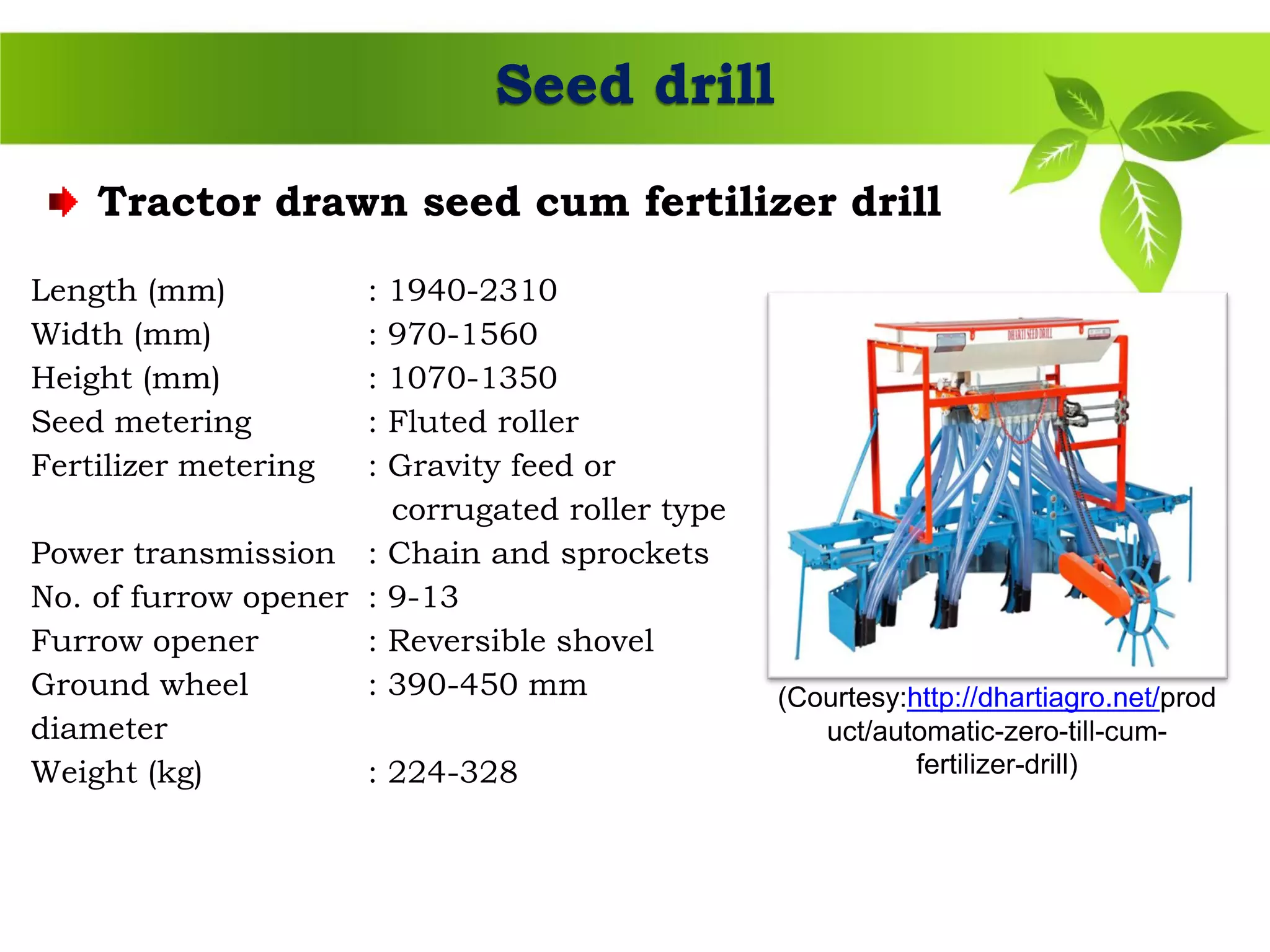 Day 10 Calibration, Adjustment of Seed Drill, Planter and Sprayer ...
