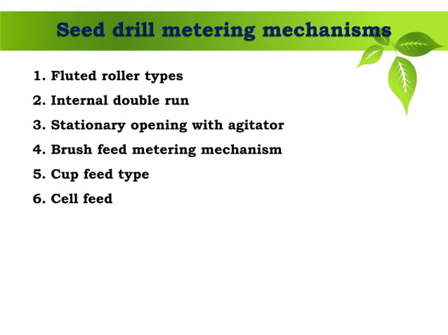 Day 10 Calibration, Adjustment of Seed Drill, Planter and Sprayer ...