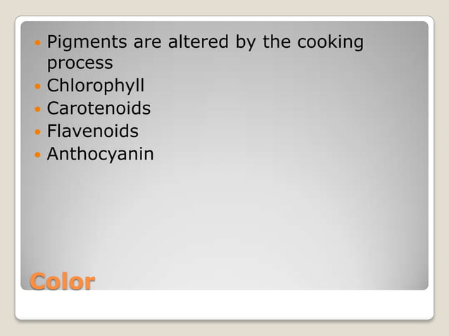 Day 10 effects of cooking fruits and vegetables | PPTX