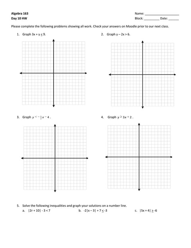 Day 10 (Graphing Inequalities) Hw | DOCX