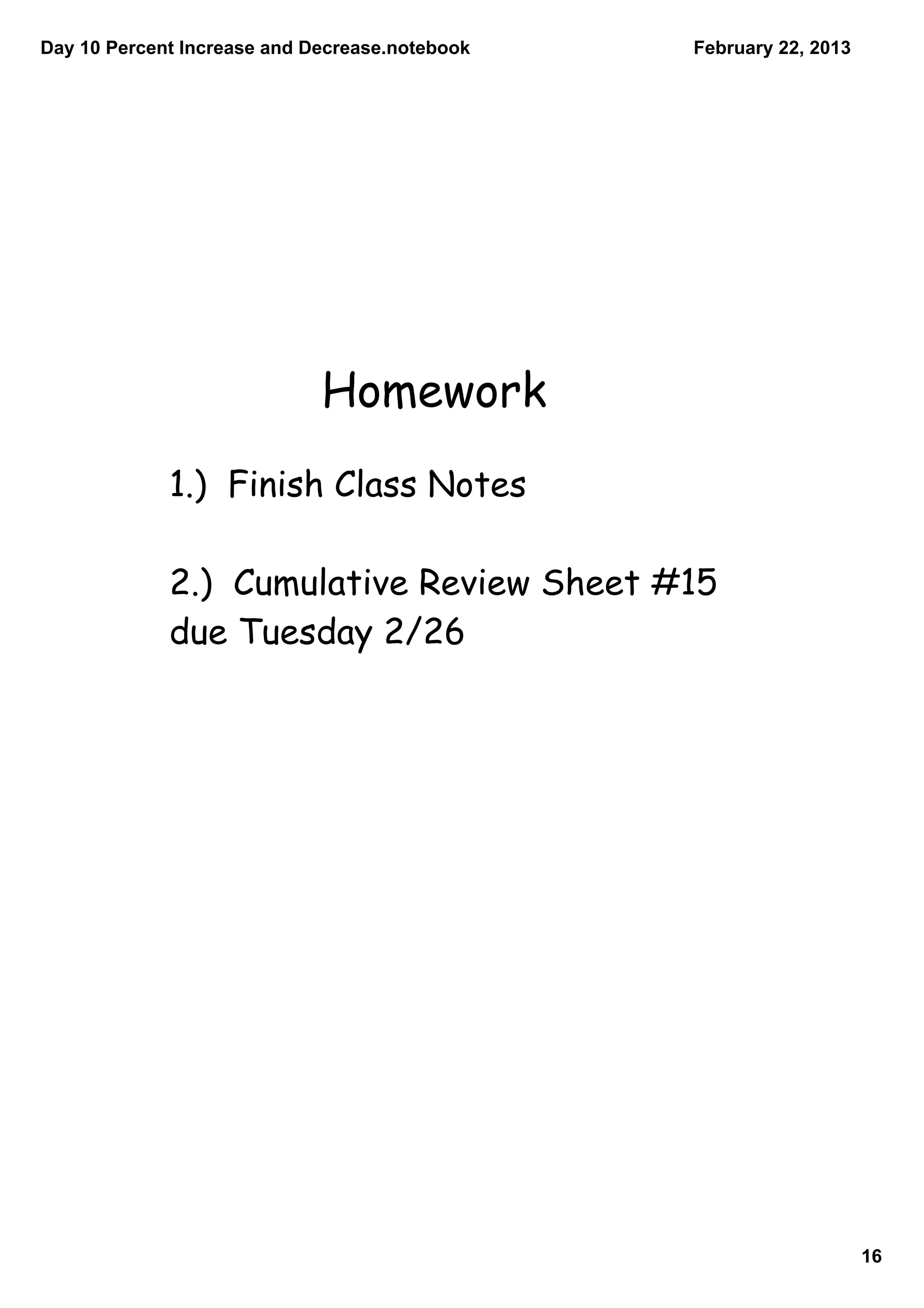 Day 10 percent increase and decrease | PDF